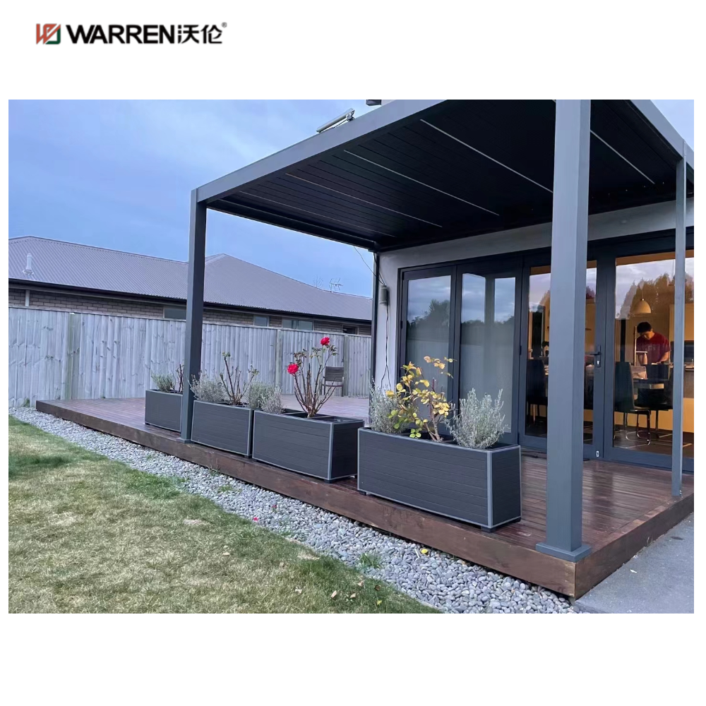Warren 8x8 aluminum pergola with outdoor louvered roof canopy – Design ...